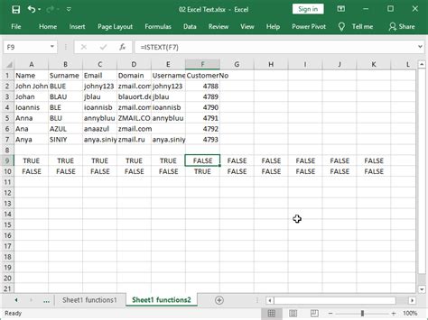 Text In Excel