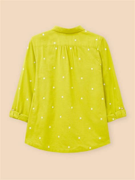 Sophie Organic Cotton Shirt In Chartreuse Multi White Stuff