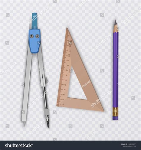 Drawing Tool Kit Compass Pencil Ruler Stock Vector Royalty Free