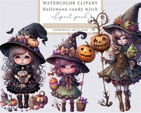 Cute Candy Witch Clip Art Halloween Clip Art Halloween Clipart Witch