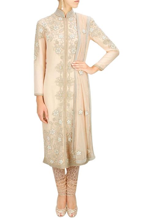 Nude Pink Pearl Embellished Jacket Set By MALASA Bollywood Fashion Pakistani Fashion Asian