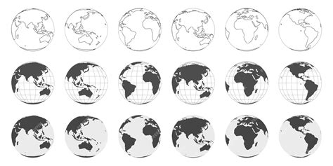 Premium Vector Earth Maps Hemispheres And Globes