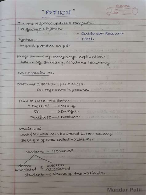 Python Basics To Advanced Notes Pdf