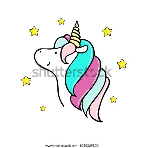 Hand Drawn Illustration Magic Unicorn Vector Stock Vector Royalty Free