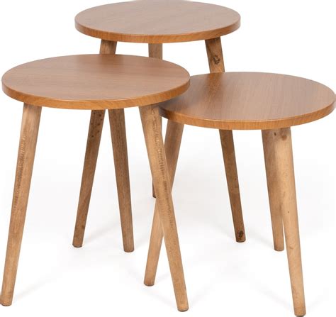 Rustiq Bijzettafel Rond Set Van 3 Salontafel Bijzet Tafel
