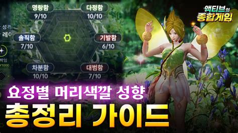 [검은사막m] 🧚‍♀요정 성향별 머리색깔 총정리 가이드 2022 09 01 Youtube