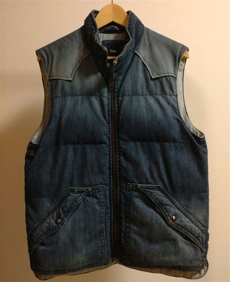 Yahooオークション Old Gap ギャップ デニム中綿ベスト Used加工 S