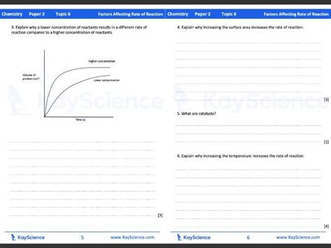 C6 Rate Extent Of Chemical Change Exam Practice Booklet GCSE