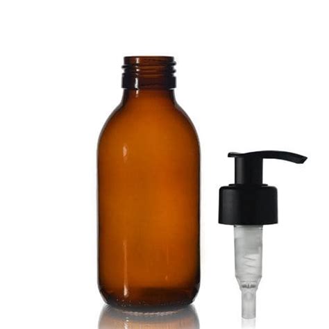 150ml Amber Glass Medicine Bottle With Lotion Pump Ampulla