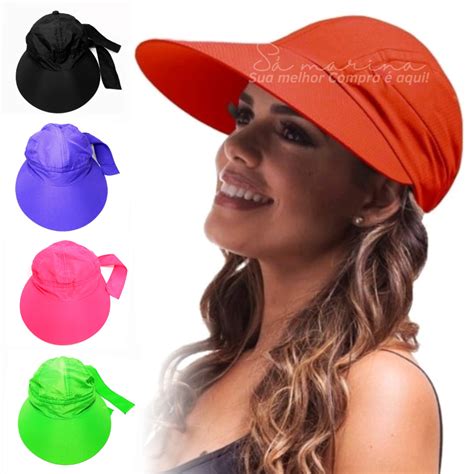 Chapéu Viseira Feminina Moda Verão Varias Cores Shopee Brasil