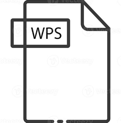 Wps File Format Minimal Icon With Black Outline 57912673 Png