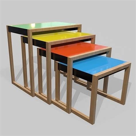 3d Model Bauhaus Nesting Tables Vr Ar Low Poly Cgtrader