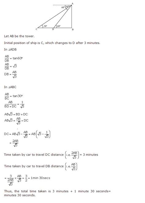 Frank ICSE Solutions For Class Maths Heights And Distances Ex