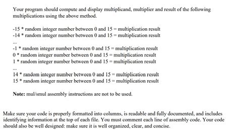 Overview Your Programs Will Implement Multiplication