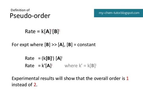 Kinetics Pseudo Order