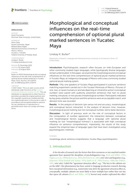 Pdf Morphological And Conceptual Influences On The Real Time