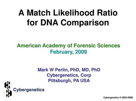 A Match Likelihood Ratio For Dna Comparison Ppt Download