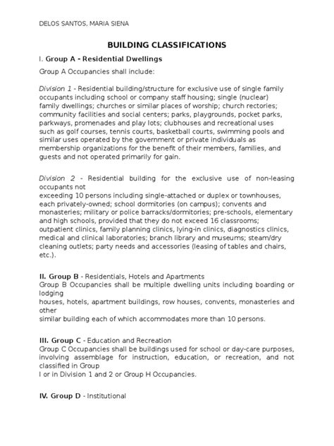Building Classifications Division 1 Residential Buildingstructure Building Classifications Division 1 Residential Buildingstructure
