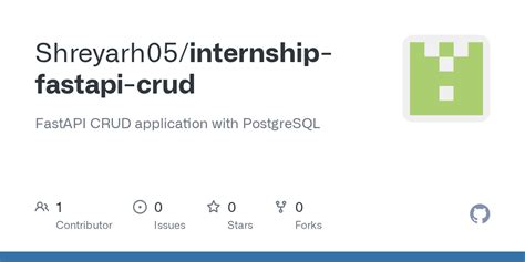 Github Shreyarh05internship Fastapi Crud Fastapi Crud Application