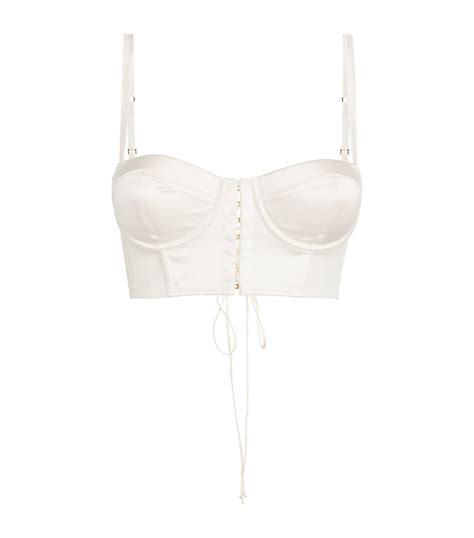Womens Kiki De Montparnasse Ivory Silk Blend Muse Bustier Bra Harrods UK