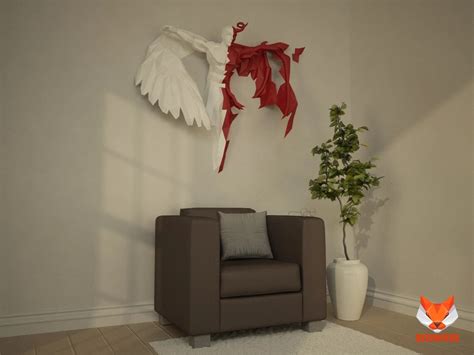 Angel And Demon Papercraft Pdf Template Diy 3d Model Fanart Paper