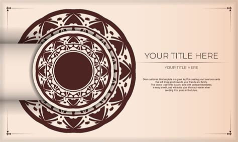 그리스 장식이 있는 벡터 엽서 디자인 로고용 고급 장식이 있는 베이지 색 배너 그리기에 대한 스톡 벡터 아트 및 기타 이미지 그리기 금선세공 꽃 식물 Istock