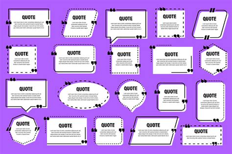 다채로운 배경에 견적 프레임의 집합입니다 인용 표시가 있는 음성 거품입니다 빈 텍스트 상자 와 따옴표입니다 블로그 게시물