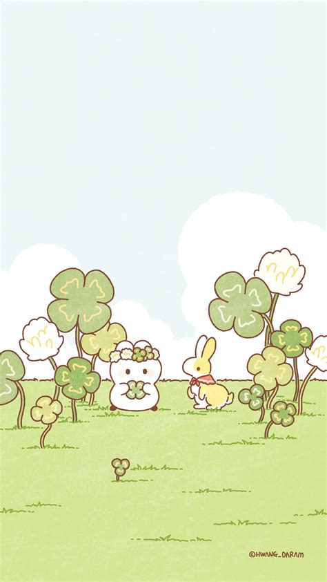 배경화면 공유 클로버 들판 Hwangdaram 황다람