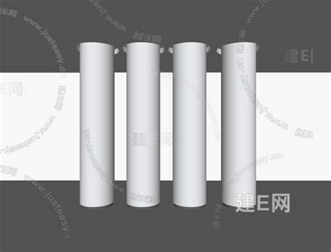 现代镂空圆柱子 现代透光柱 发光不锈钢柱 科技感装饰柱 渐变穿孔包柱子模型su模型下载[id 102454240] 建e室内设计网