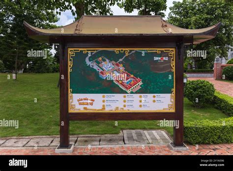 Map Board Sign Bao Hai Linh Thong Pagoda Hon Gai Quang Ninh Vietnam