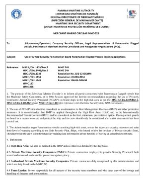 Fillable Online PANAMA MARITIME AUTHORITY Panama Ship Registry