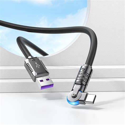 Cáp Sạc Usb To Type C Hoco U118 100w 5a Đầu Xoay 180 Độ Dây Dài 1 2m