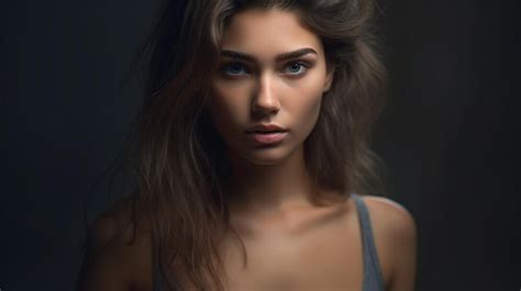 Un Mannequin Aux Cheveux Longs Et Aux Yeux Bleus Photo Premium