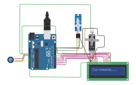 Circuit Design Elessandra Servo Motor Lcd 16x2 Tinkercad