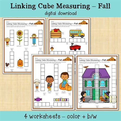 Linking Cube Measuring Bundle All Seasons Winter Spring Summer Fall Etsy