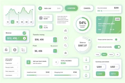 Premium Vector User Interface Elements Set For Banking Mobile App Or