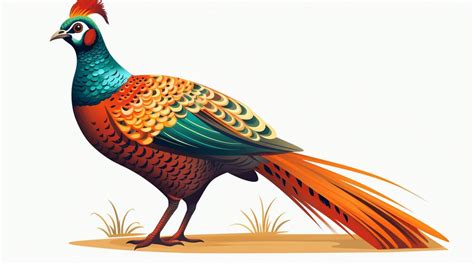 Premium Photo A Cute Little Pheasant In Vector Style