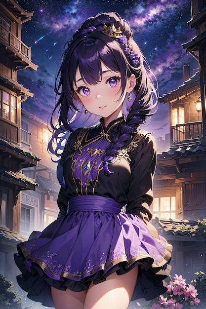 Premium AI Image Colorful Anime Style Illustration Of A Beautiful Girl