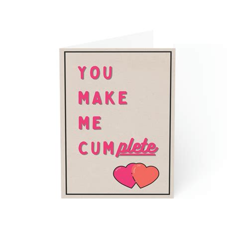 Naughty Valentines Day Card You Make Me Cumplete Etsy
