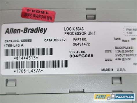 Allen Bradley 1768 L43 Compactlogix Controller Module Ser A