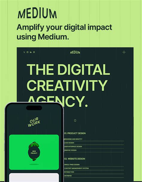 medium website page template for webflow