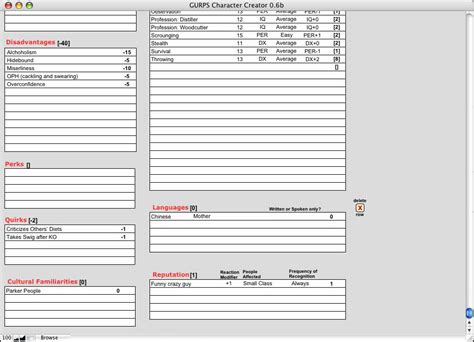 Gurps 3rd Edition Character Sheet Interactive Vseraintel