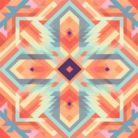 Premium Ai Image Geometric Pixel Pattern Background Radiant Neon Pattern Symmetrical Design