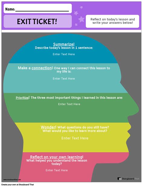 Personal Reflection Silhouette Exit Ticket Template