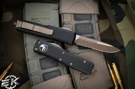 Microtech Utx 85 Otf Automatic Knife 31 Drop Point Bronze Apocalyptic