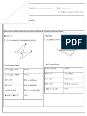 Intro To Column Proofs Answer Key PDF Worksheets Library