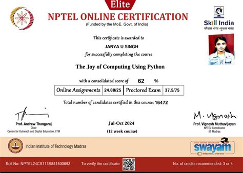 Janya U Singh On Linkedin Python Nptel Programming Learning