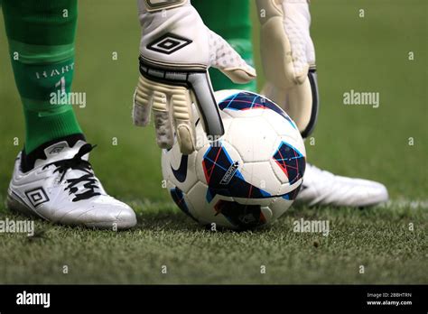 Detail Of The Boots And Gloves Of Manchester City Goalkeeper Joe Hart