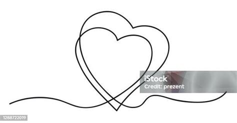 마음 연속 라인 아트 드로잉 우정과 사랑 개념 영원히 가장 친한 친구 흑백 벡터 일러스트레이션 리본에 대한 스톡 벡터 아트 및