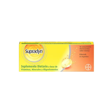 Suplemento Dietario Supradyn Efervescentes Sabor Naranja X 10